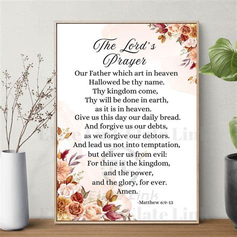 The Lords Prayer Matthew 6913 Bible Verse Wall Art Christian