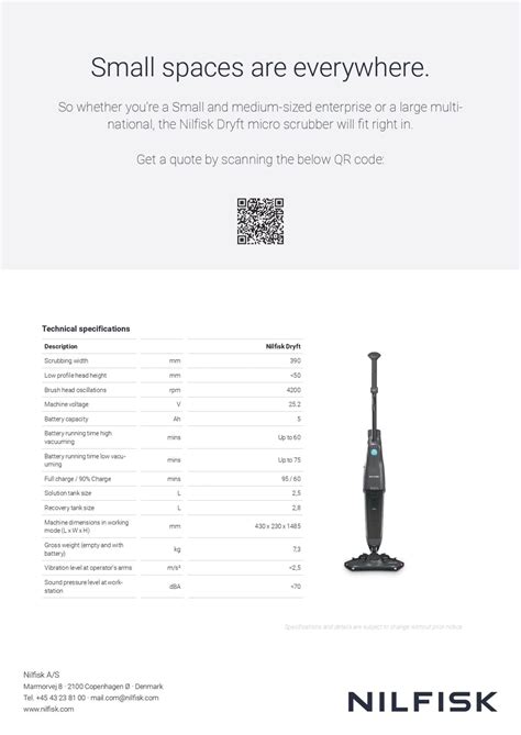 Nilfisk 25v S Motion Ultra Quiet Operation Dryft Model Dryft