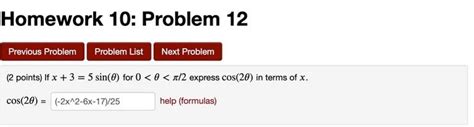 Solved Homework 10 Problem 12 Previous Problem Problem List