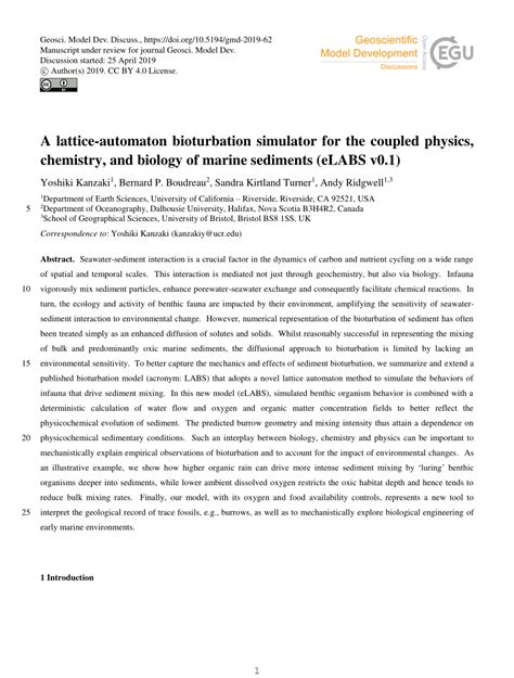 Pdf A Lattice Automaton Bioturbation Simulator For The Coupled
