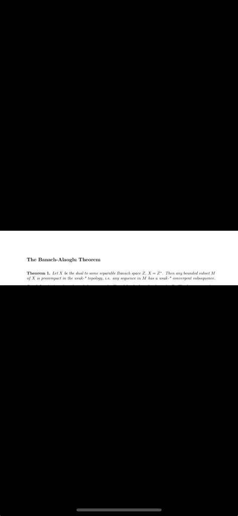 Solved The Banach Alaoglu Theorem Theorem 1 Let X Be The