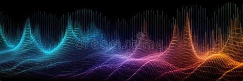 Orange Blue Purple A Digital Representation Of Sound Waves In An Array
