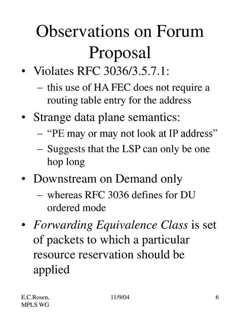 rfc 3036 fecs rfc 3036 defines fecs used to bind labels to address