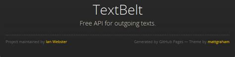 Textbelt A Free Outgoing Sms Api That Uses Carrier Specific Gateways