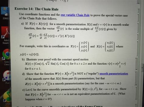 Solved Use Coordinate Functions And The One Variable Chain