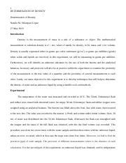 Determination Of Density Lab Docx DETERMINATION OF DENSITY Determination Of Density