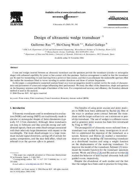 Pdf Design Of Ultrasonic Wedge Transducer