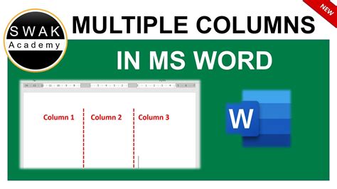 How To Create Multiple Columns In Microsoft Word Document YouTube