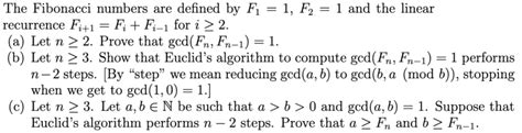 solved 1 f2 the fibonacci numbers are defined by fi 1 and