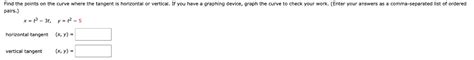 Solved Find The Points On The Curve Where The Tangent Is Chegg Com