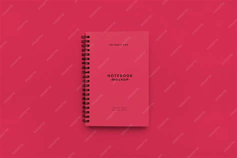 Premium Psd Notebook Hardcover Mockup On Magenta Background