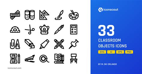 Classroom Objects Icon Pack 33 Free Download School And Education Icons