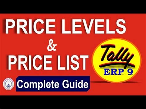 Learn Multiple Price Level and Price List in Tally ERP 9 under GST ...