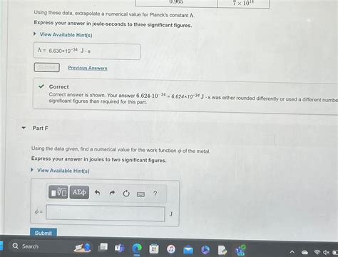 Solved Using These Data Extrapolate A Numerical Value For