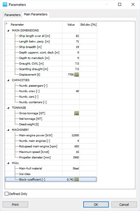Shipweight Basics Enter Parameter Values