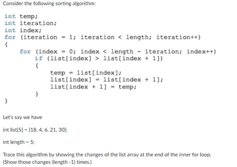 Solved Consider The Following Sorting Algorithm Lets Say