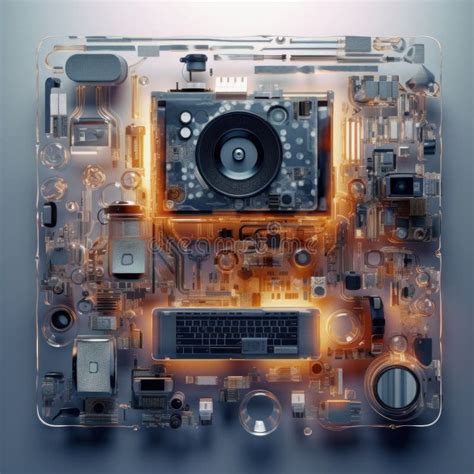 An Electronic Device With A Speaker And A Keyboard Generative Ai Image Stock Illustration