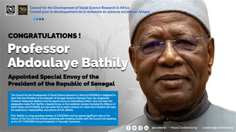 Congratulations Prof Abdoulaye Bathily Codesria