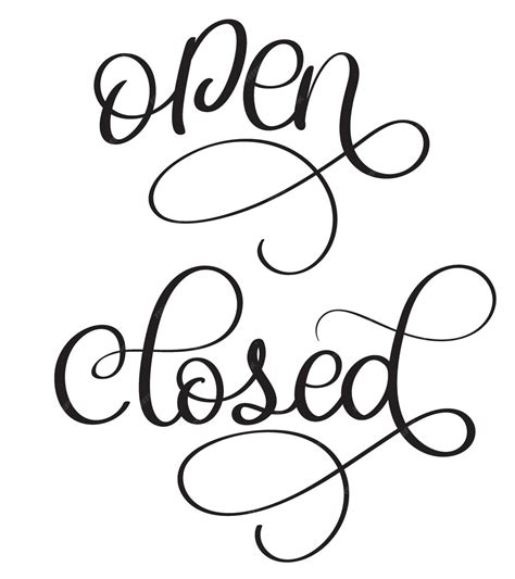 Premium Vector Open Closed Vector Vintage Text Calligraphy Lettering