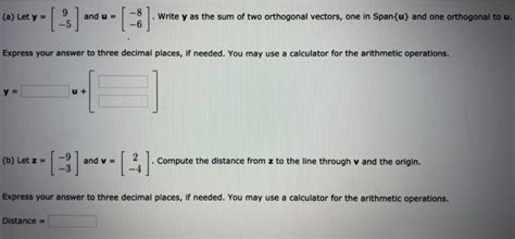 solved a let y and u write y as the sum of two