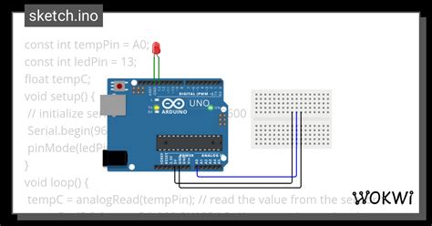 Task Lab03：2 Temperature Monitor Wokwi Esp32 Stm32 Arduino Simulator