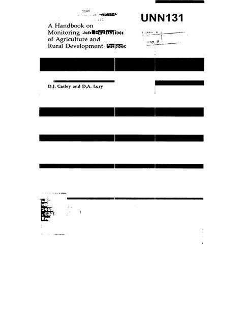 A Handbook On Monitoring And Evaluation Of Agriculture And Rural Development Projects Bm Pdf