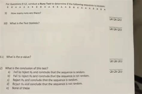 solved conduct a run test to determine if the following