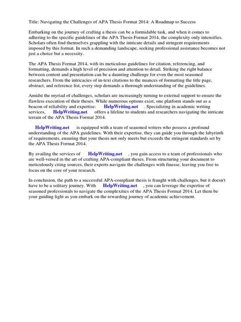 Apa Thesis Format 2014 Pdf Pdf Apa Style Thesis