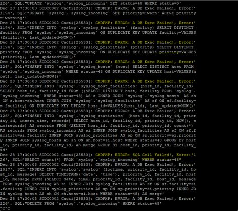 Cmdphp Error A Db Exec Failed Error126 · Issue 148 · Cacti
