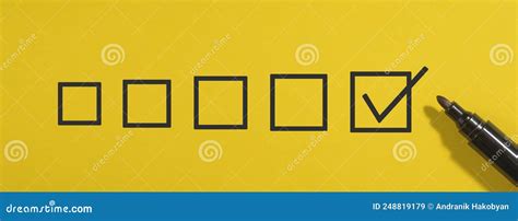 Marker With Checkbox In Checklist Business Stock Image Image Of Sign