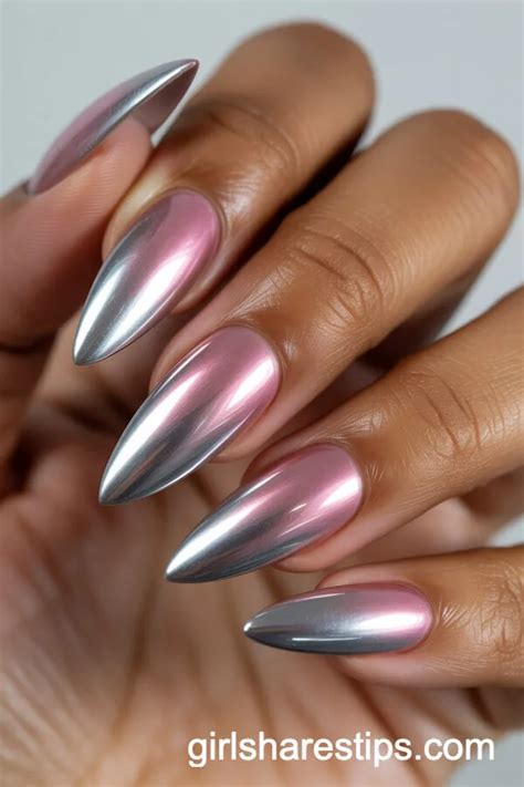 21 Pink Chrome Nails Shimmering Ideas For Every Style Girl Shares Tips