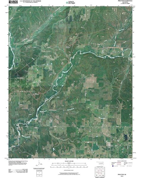 2010 Proctor Ok Oklahoma Usgs Topographic Map Historic Pictoric