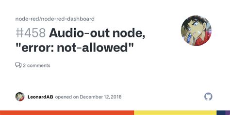 Audio Out Node Error Not Allowed Issue Node Red Node Red Dashboard GitHub