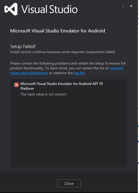 c# - Microsoft visual studio emulator for Android setup failed: the ...