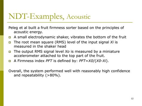 Ppt Non Destructive Testing Of Fruit Firmness With Real Time Constraints Powerpoint
