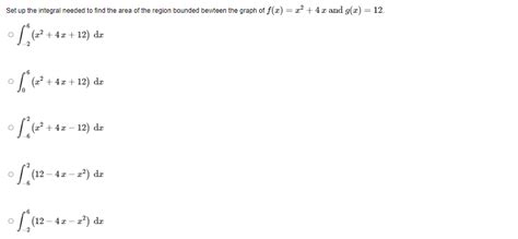 solved set up the integral needed to find the area of the