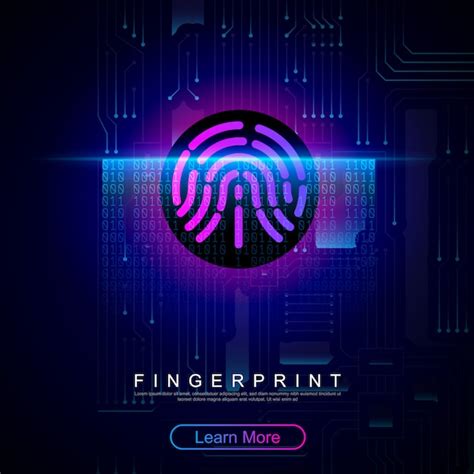 Premium Vector Fingerprint Scanningfingerprint Integrated In A Printed Circuit Fingerprint