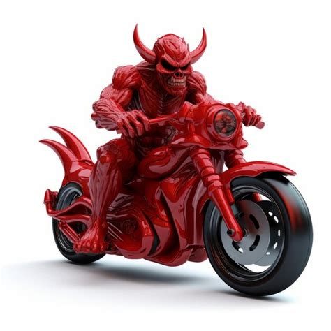 Premium Photo 3d Devil Sitting On Motorcycle Full Body Isolated White