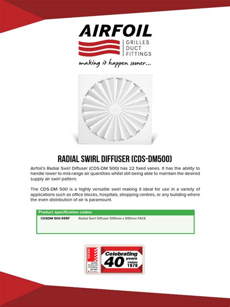 22 Radial Swirl Diffuser 500 Cds Dm500 Download Free Pdf