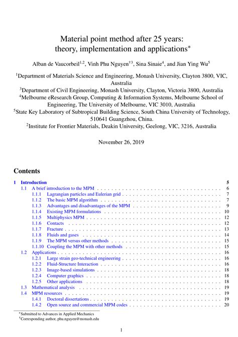 PDF Material Point Method After Years Theory Implementation And Applications