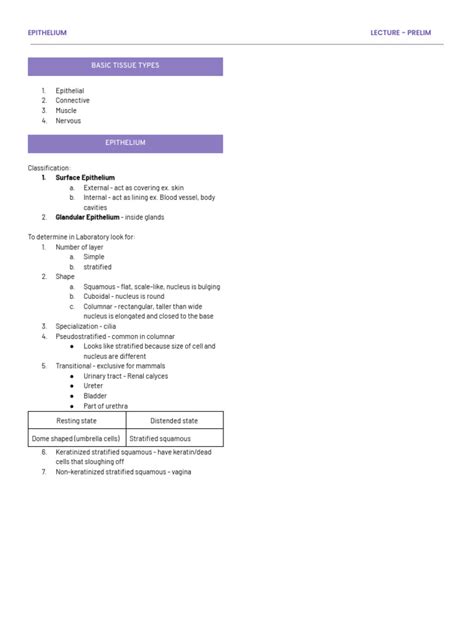 Histo Lab Epithelium Pdf
