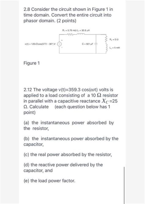 Solved 28 Consider The Circuit Shown In Figure 1 In Time