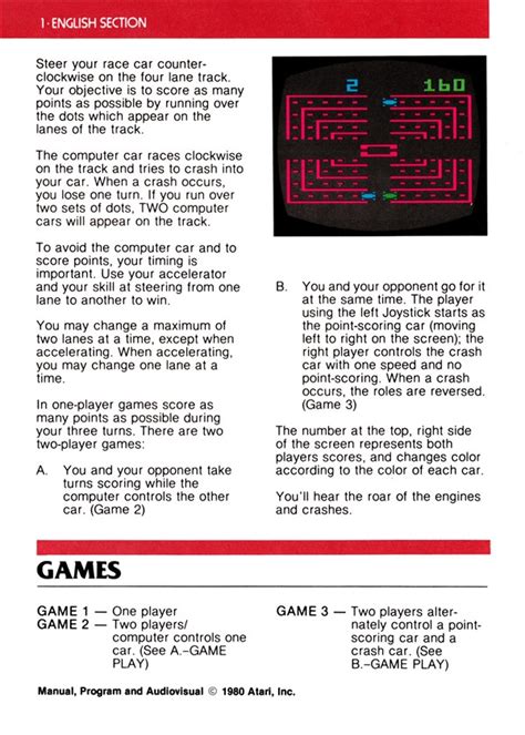 Atari 2600 Vcs Dodge Em Scans Dump Download Screenshots Ads