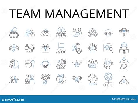 Program Coordination Line Icons Collection Alignment Communication Collaboration Leadership