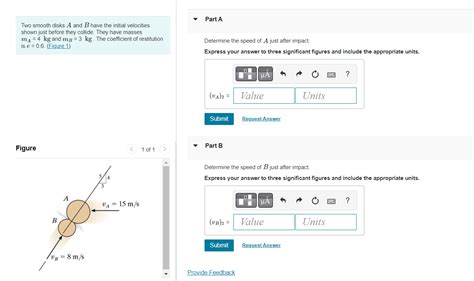Solved Two Smooth Disks A And B Have The Initial Velocities