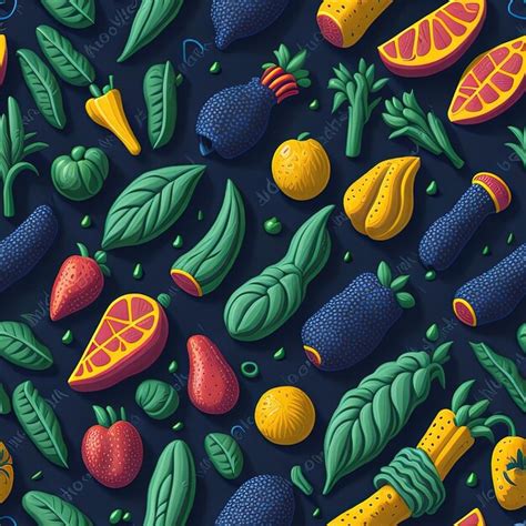 Premium Vector Vector Healthy Food Design Seamless And Bright Patterns