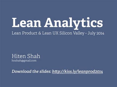 Lean Analytics Cycle Ppt