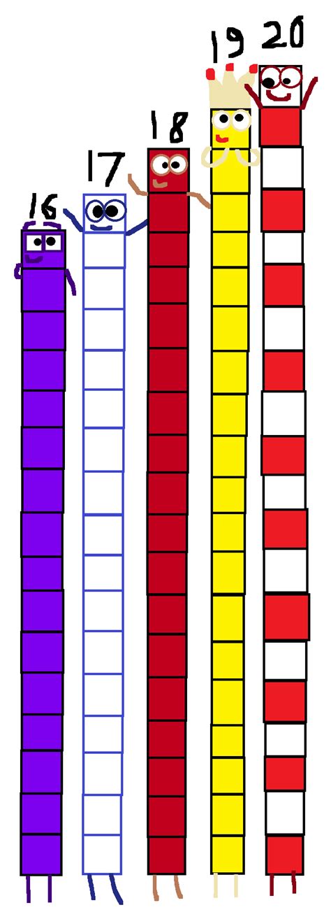 Numberblocks Tall 16 20 Old Design Fandom