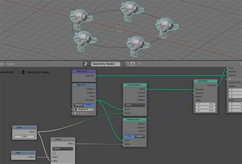 Sliding Instances Along A Curve In Blender Using Geometry Nodes