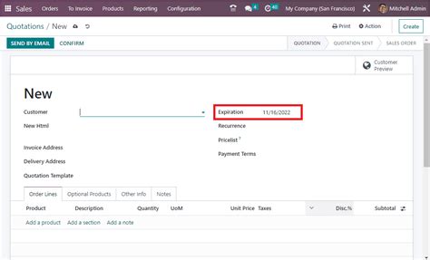 Determining Quotation Validity In Odoo Sales App